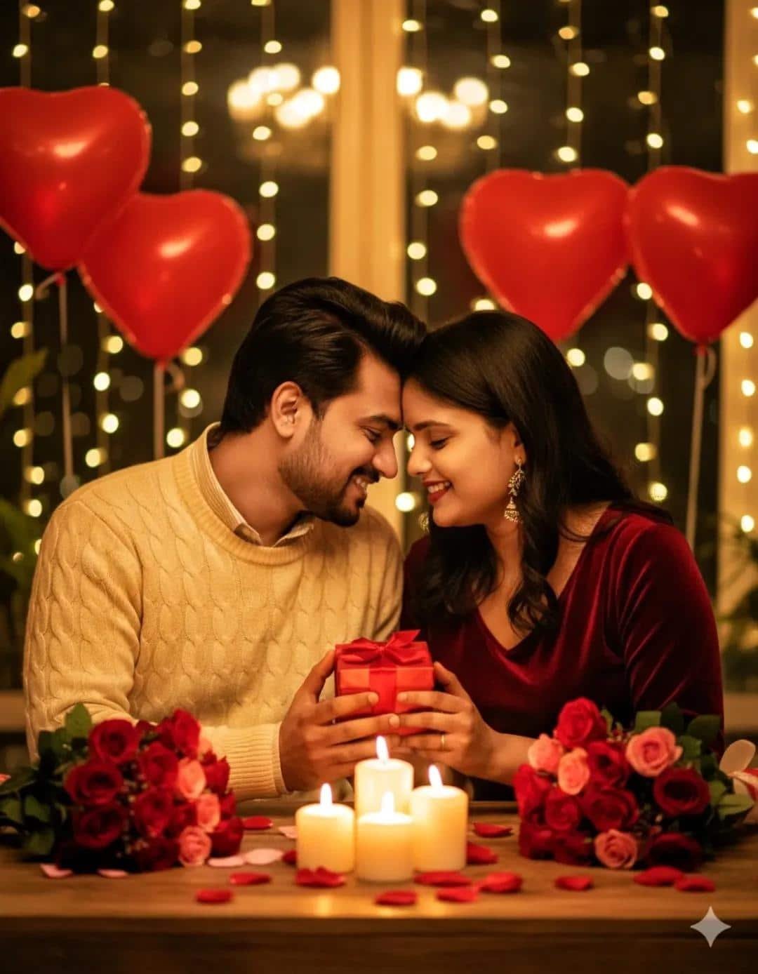 Rose Day Couple AI Photo Editing Prompts, Romantic AI Images for Love Day